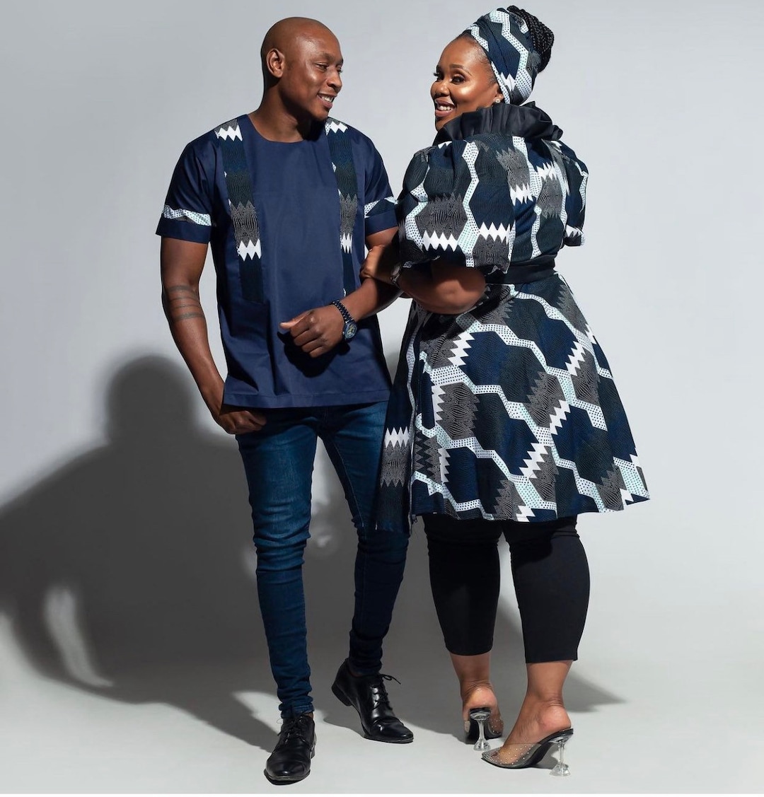 Couple African Outfit, African Couple Engagement Outfit,ankara Gown ...