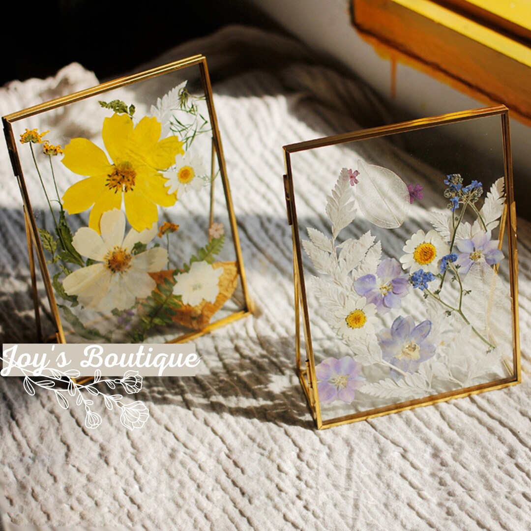 Handmade Pressed Flower Frame: Custom Floral Glass Art - Etsy