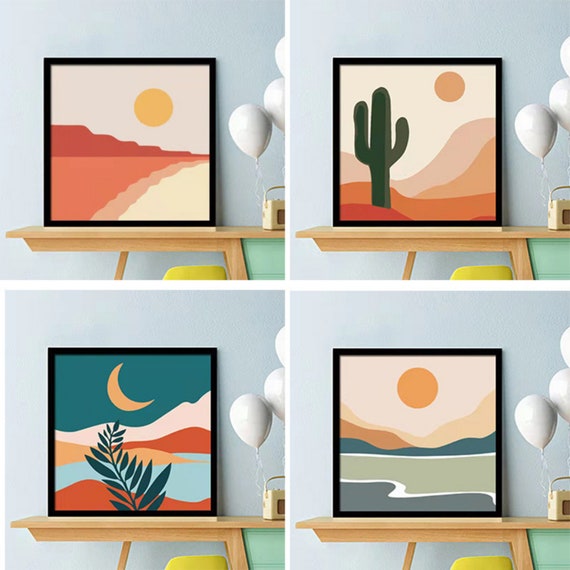 Modern Paint by Number Mountain Paint by Number Kit Adult | Etsy