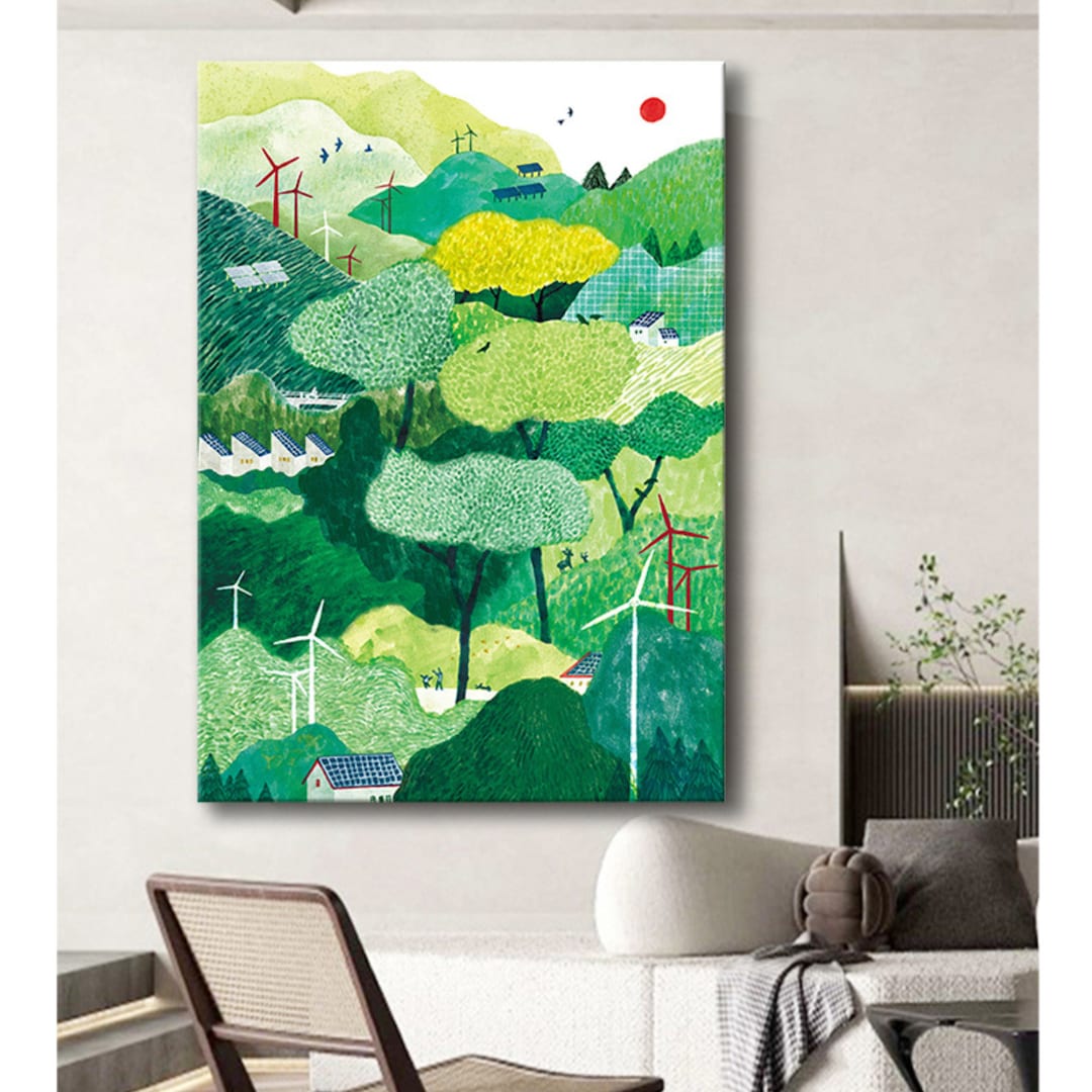 Modern Landscape Paint by Number Kit: DIY Oil Painting Wall Decor - Etsy