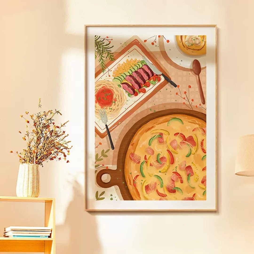 Food Paint by Number Kit: DIY Oil Painting, Handmade Wall Decor - Etsy