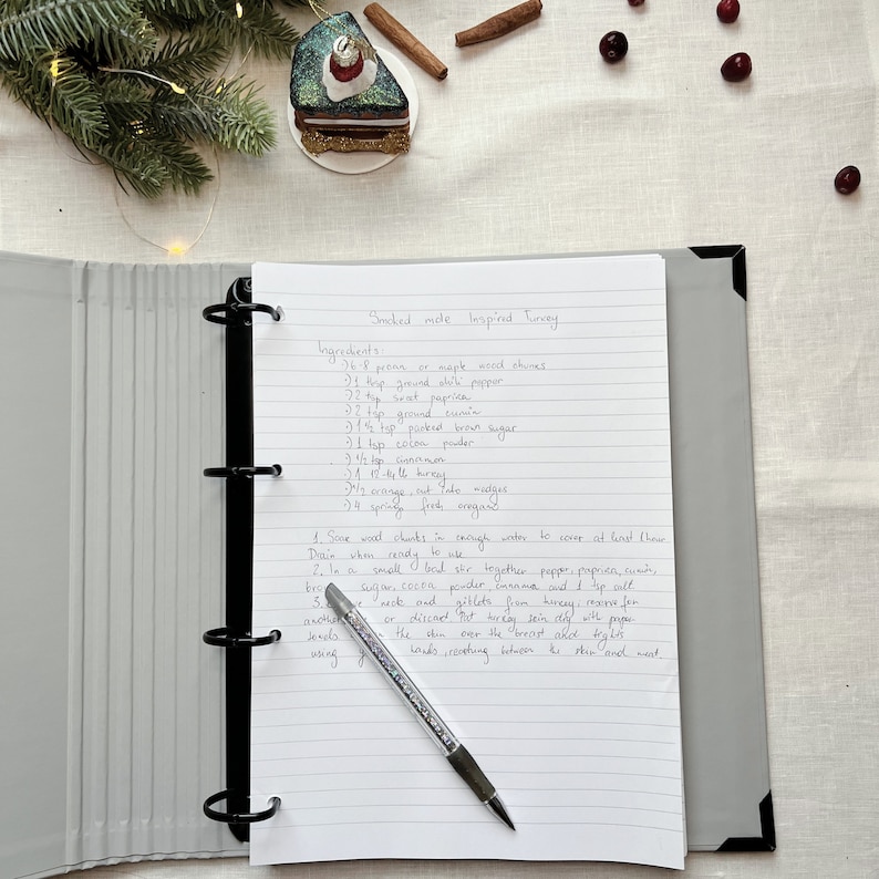 Rollbound A4 D-ring Binder Folder, Recipe Book Binder, Notebook A4 ...