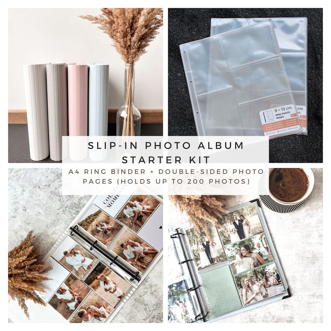 Scrapbook Kit With Refill Sleeves A4 Ring Binder Album With Photo ...