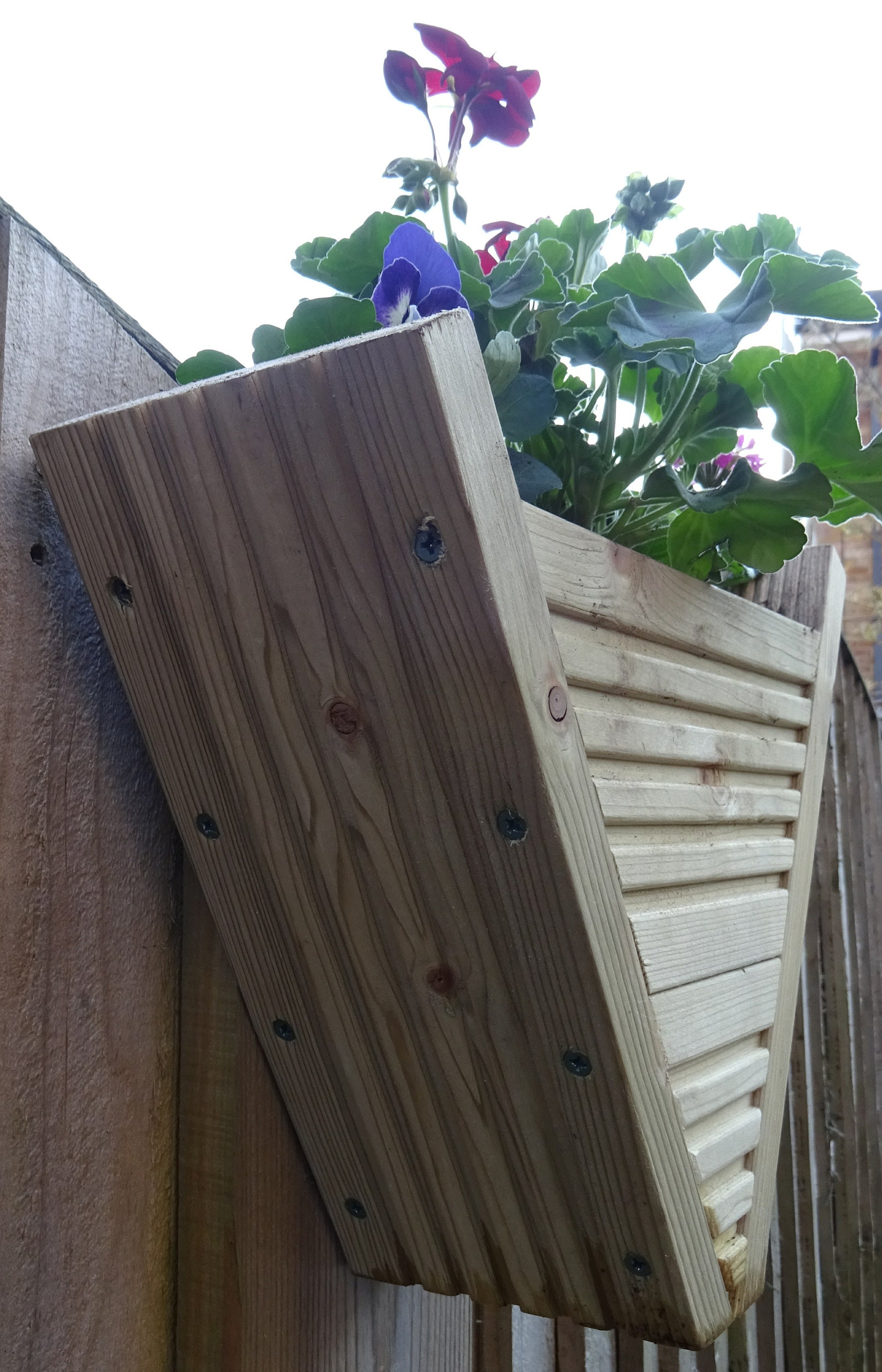 Wooden Garden Planter MIDI Wall/fence Hanging - Etsy UK