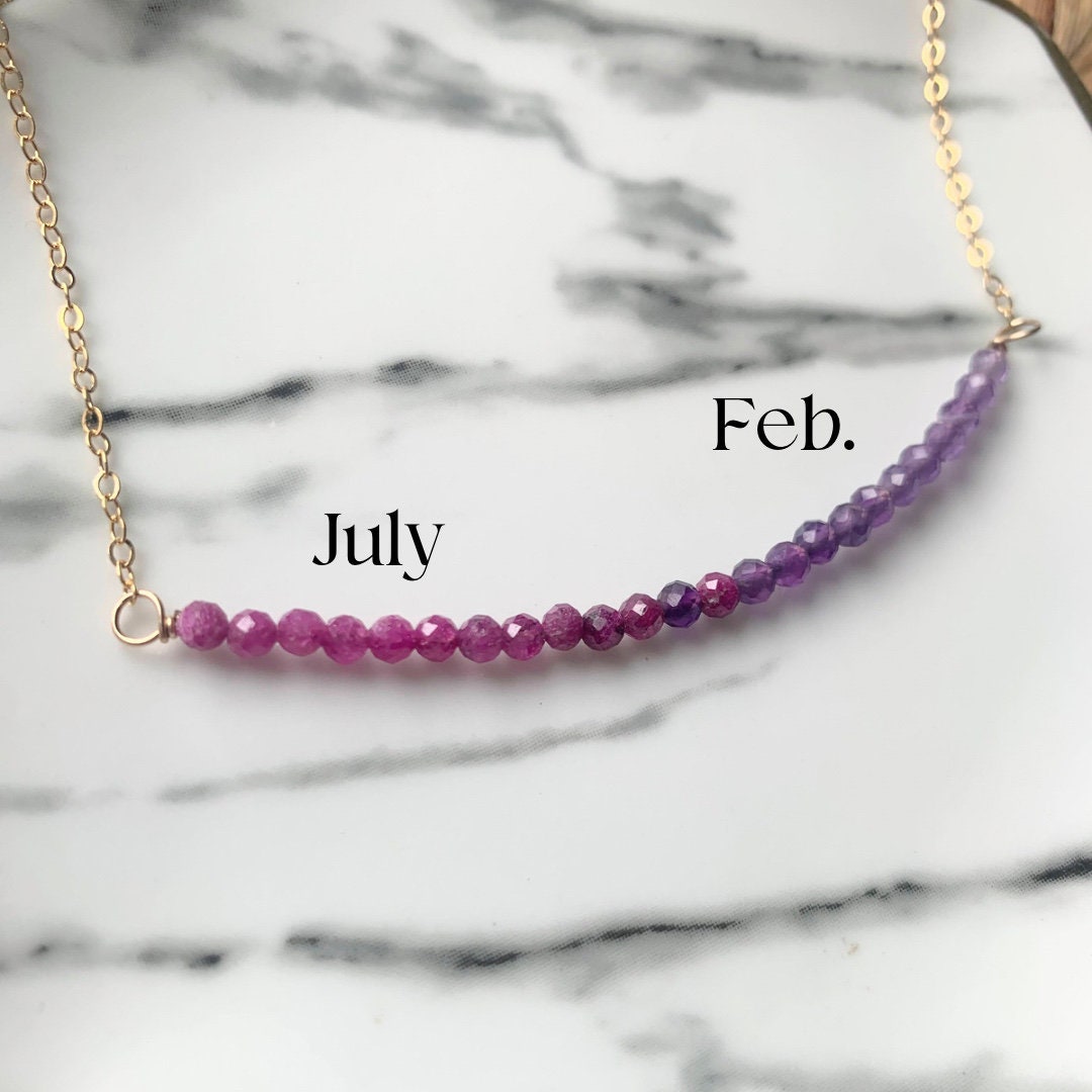 Custom in Loving Memory Family Birthstone Necklace Remembrance Necklace ...