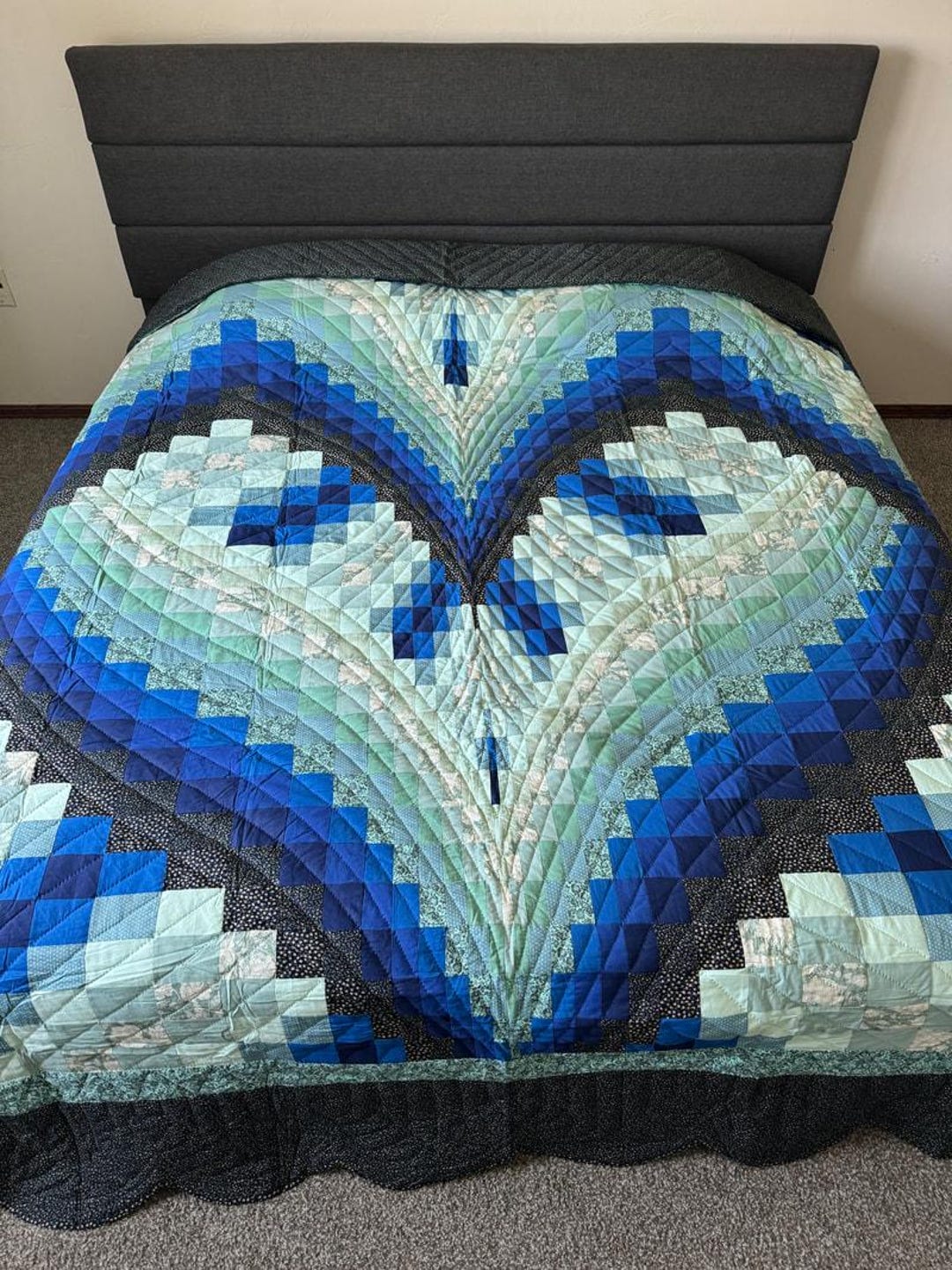 Bargello Heart Quilt Pattern, Handmade Quilt - Etsy