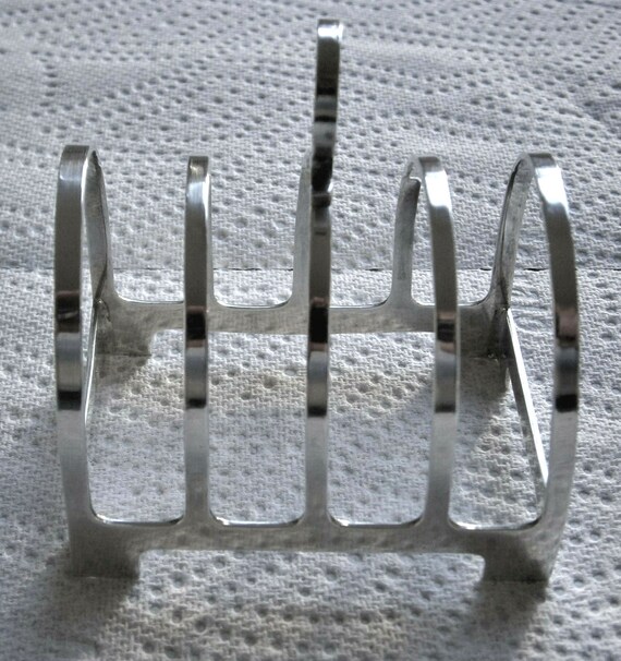 1937 Art Deco Rare Shape Hallmarked Solid Silver Toast Rack 75gms Harry ...
