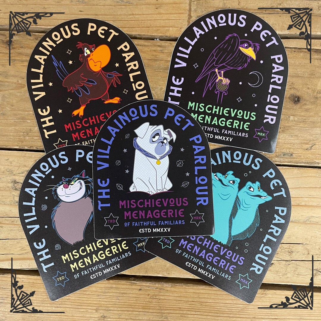 The Villainous Pet Parlour Sticker Pack - Five 10x8cm Vinyl Stickers - Etsy