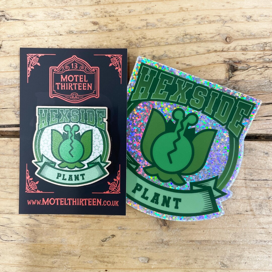 Hexside Plant Coven - Eco-friendly Wooden Pin Badge and Die Cut Glitter ...