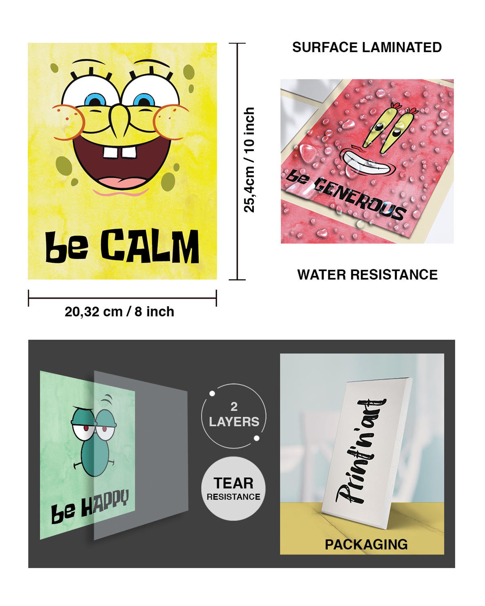 Spongebob Squarepants Poster Print Wall Art Room Decor Gifts | Etsy