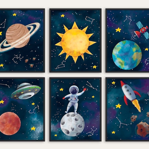 Space Nursery Decor Outer Space Nursery Wall Art Prints - Etsy