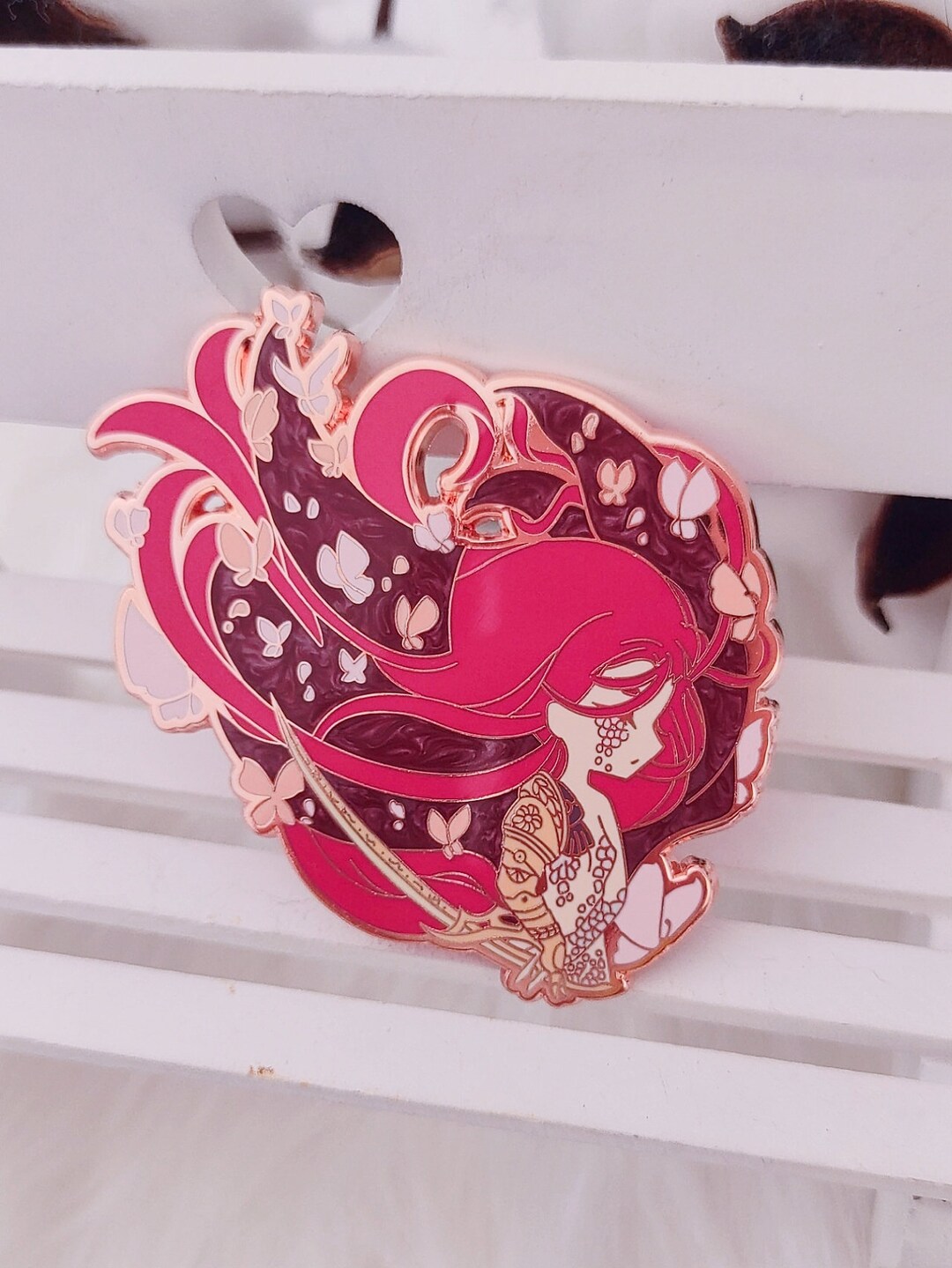 Red Warrior Butterfly - HARD ENAMEL PIN - Rpg Gamer Videogames Cute ...
