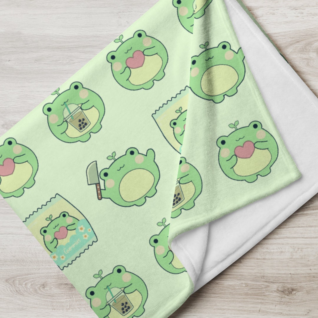 Frog Fleece Blanket, Cute Frog Throw Blanket - Etsy