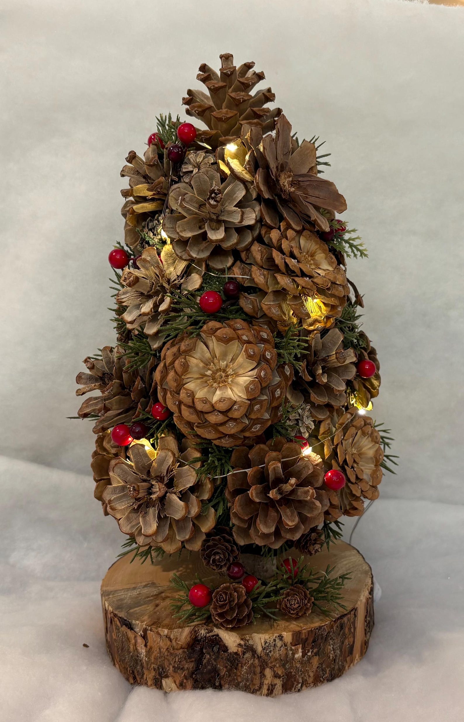 Lighted Christmas Pinecone Tree - Etsy
