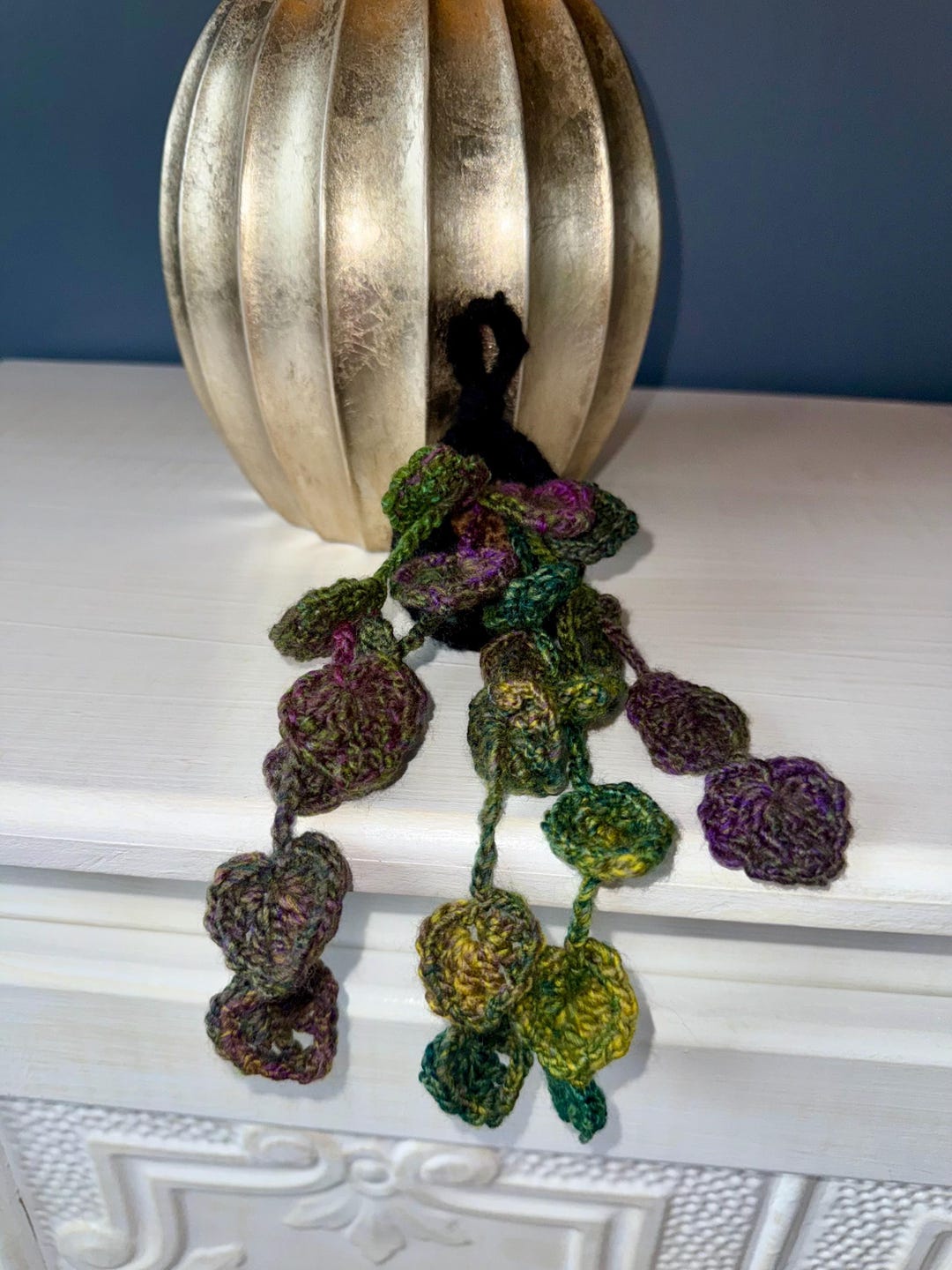 Crocheted Muli-colored Leaf Hanging Basket - Etsy