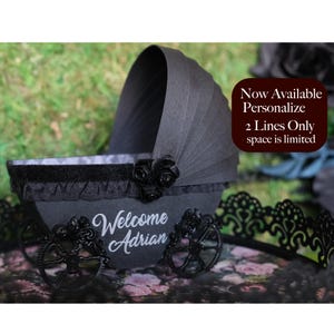 Personalized Gothic Theme Baby Shower, Black Rose Victorian Small Baby ...