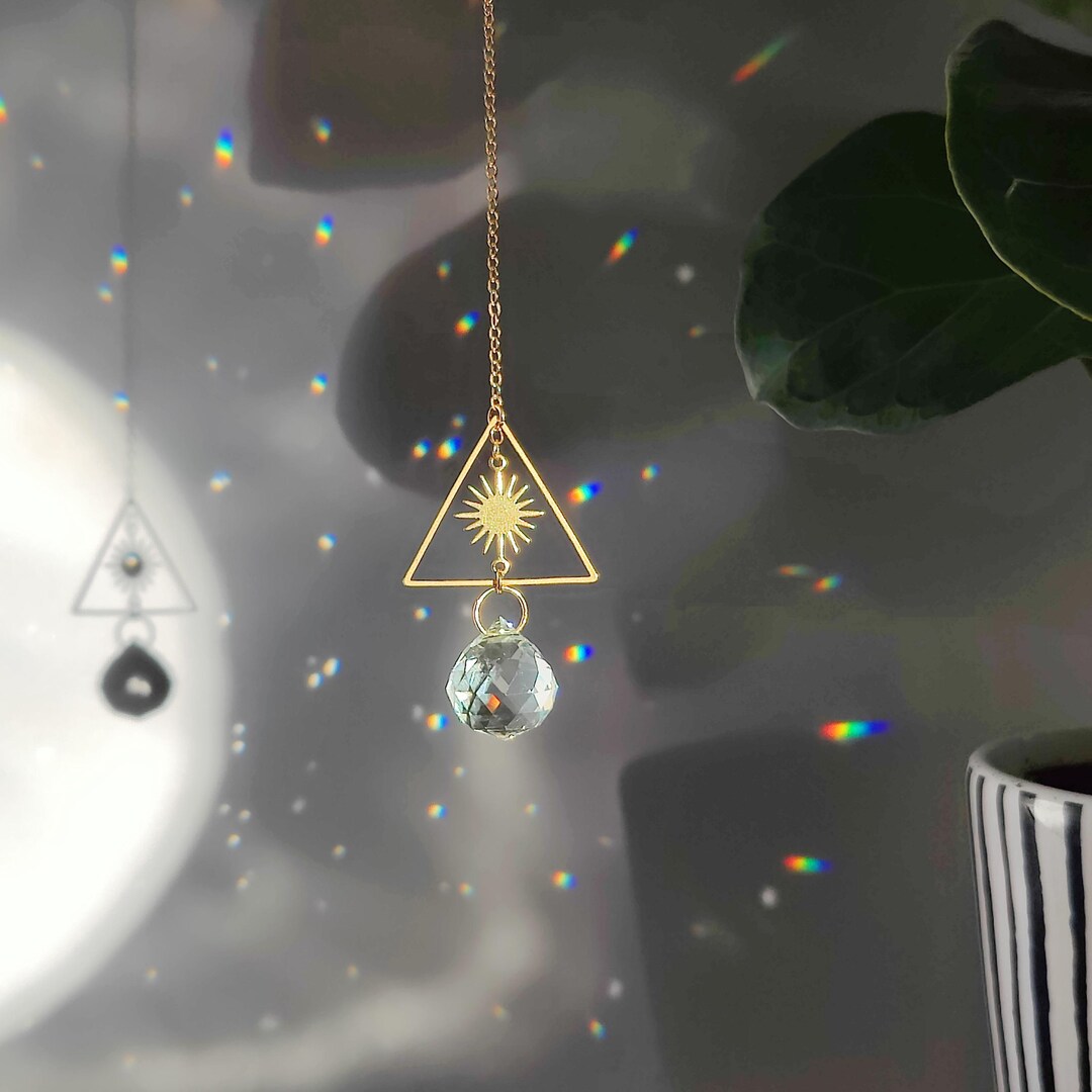 ASTRO FIRE Suncatcher • Mini Crystal Window Hanging • Soothing Rainbow ...