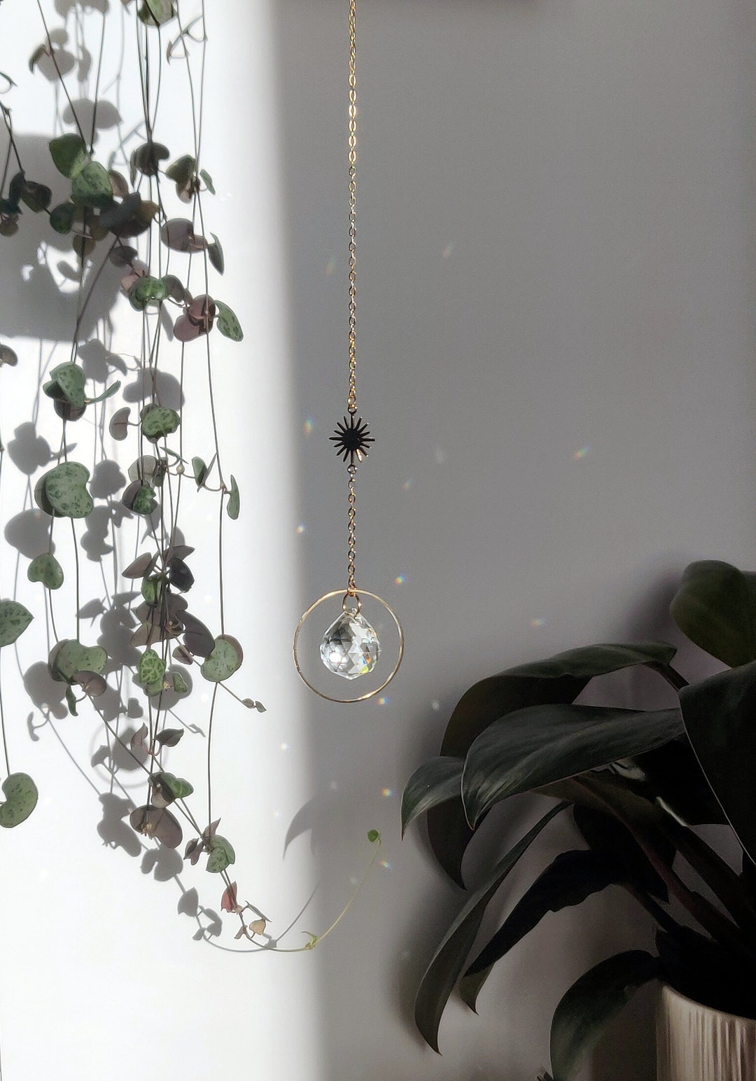 Mini Crystal Suncatcher SIRIUS • Cute Rear View Mirror or Home Decor ...