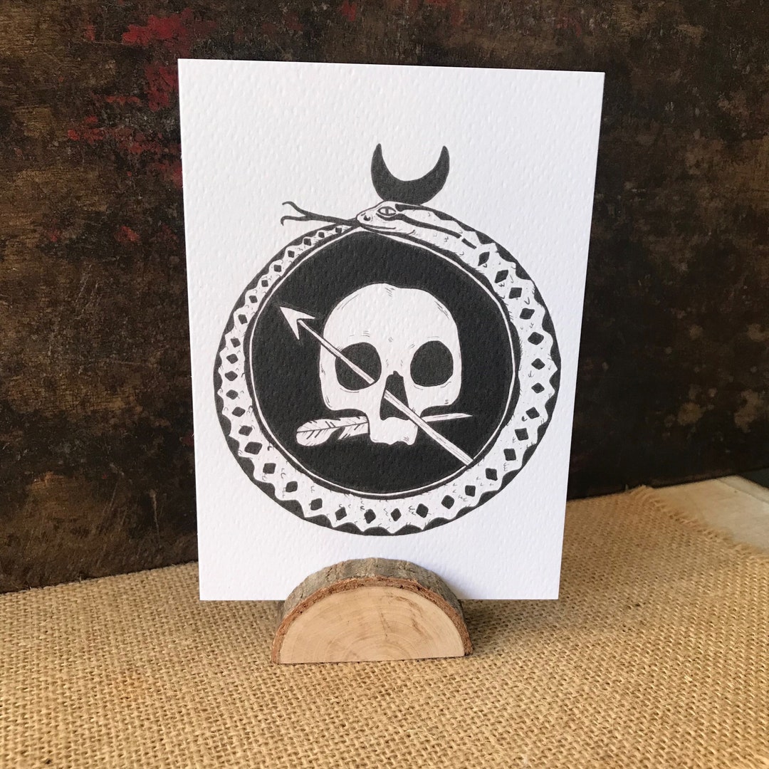 Memento Mori Altar Card / Skull / Adder / Norfolk Magic / Folk - Etsy