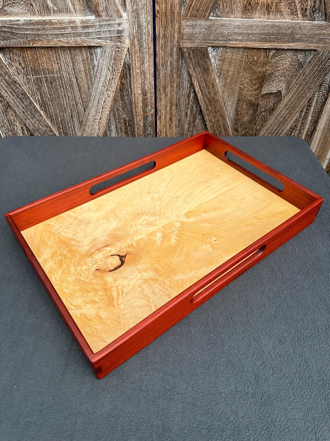Handcrafted Serving Tray With Epoxy Detail - Etsy
