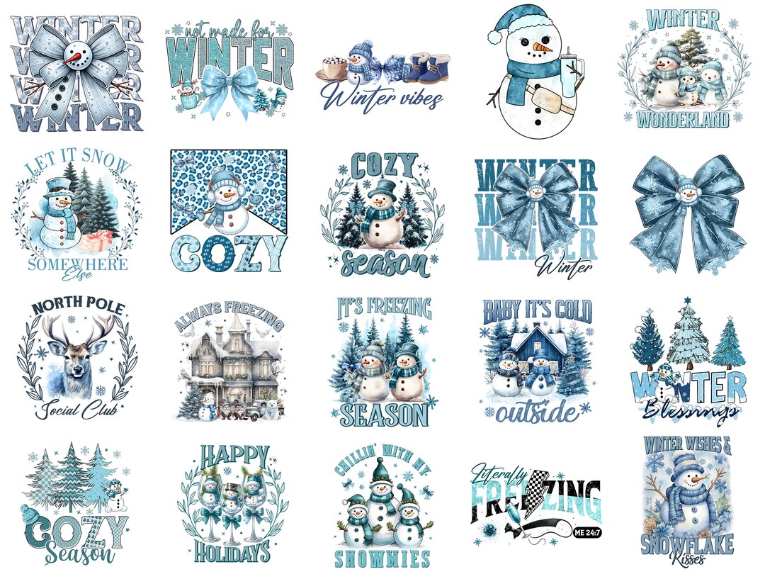 Winter Sublimation Transfers Bundle Christmas Season Coquette Bow ...