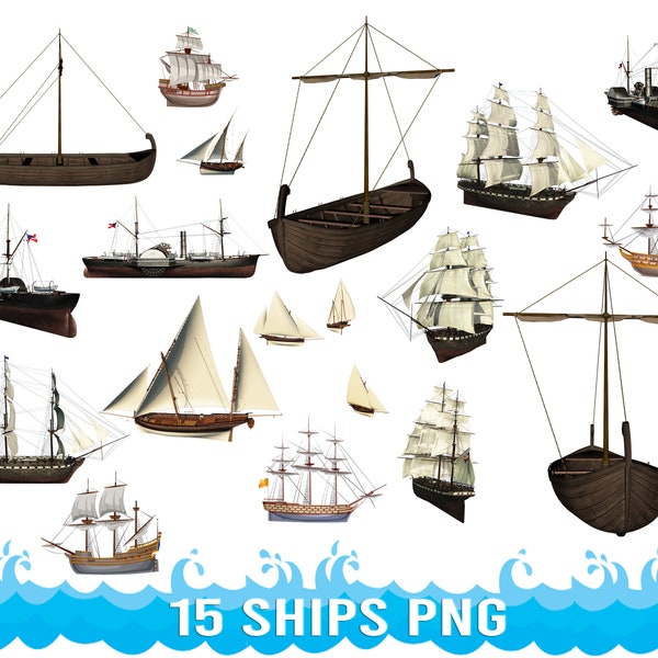Sailboat Clipart - Etsy