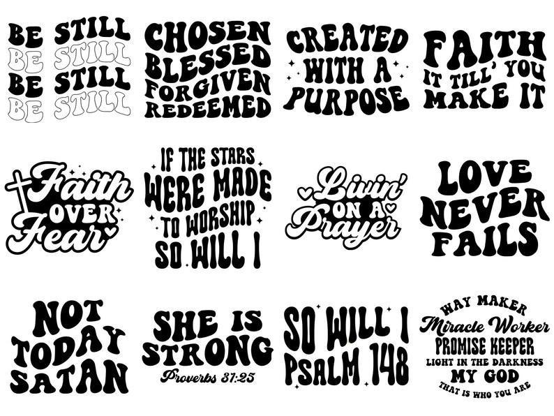 Christian Sublimation Transfers Bundle, Retro Christian Ready to Press Prints, Scripture Bundle ...