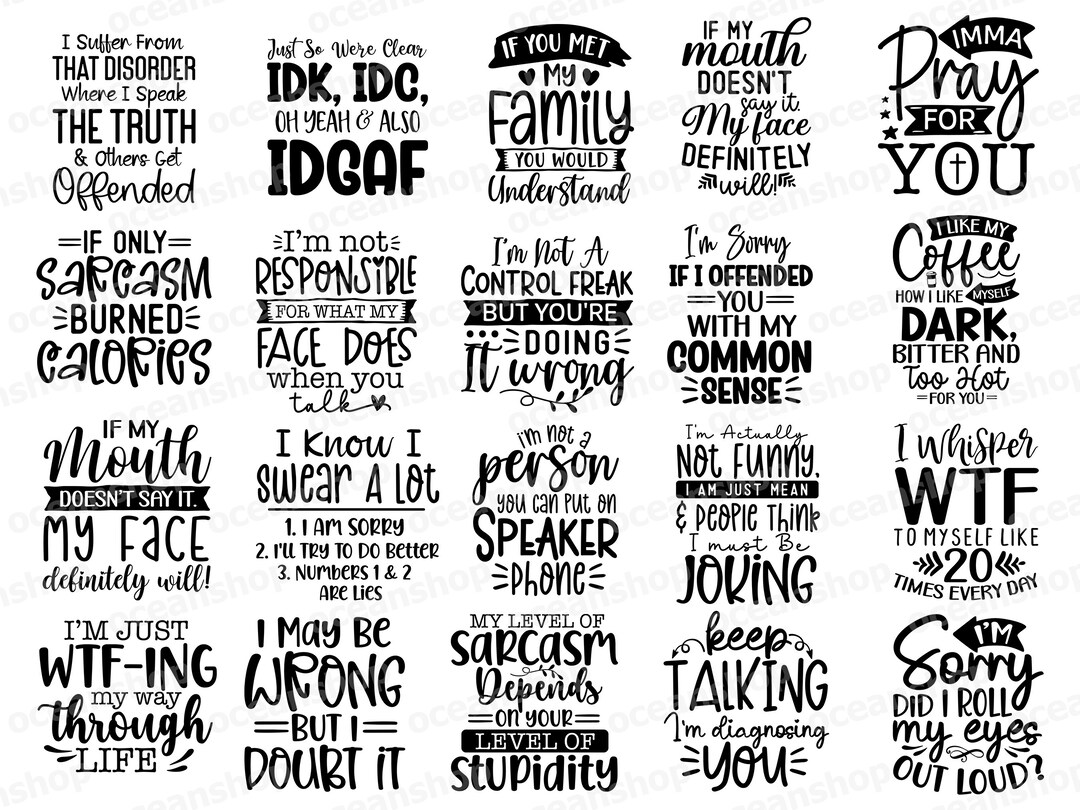 SAR4 Sarcastic Sublimation Prints Ready to Press Transfers, Sarcasm ...