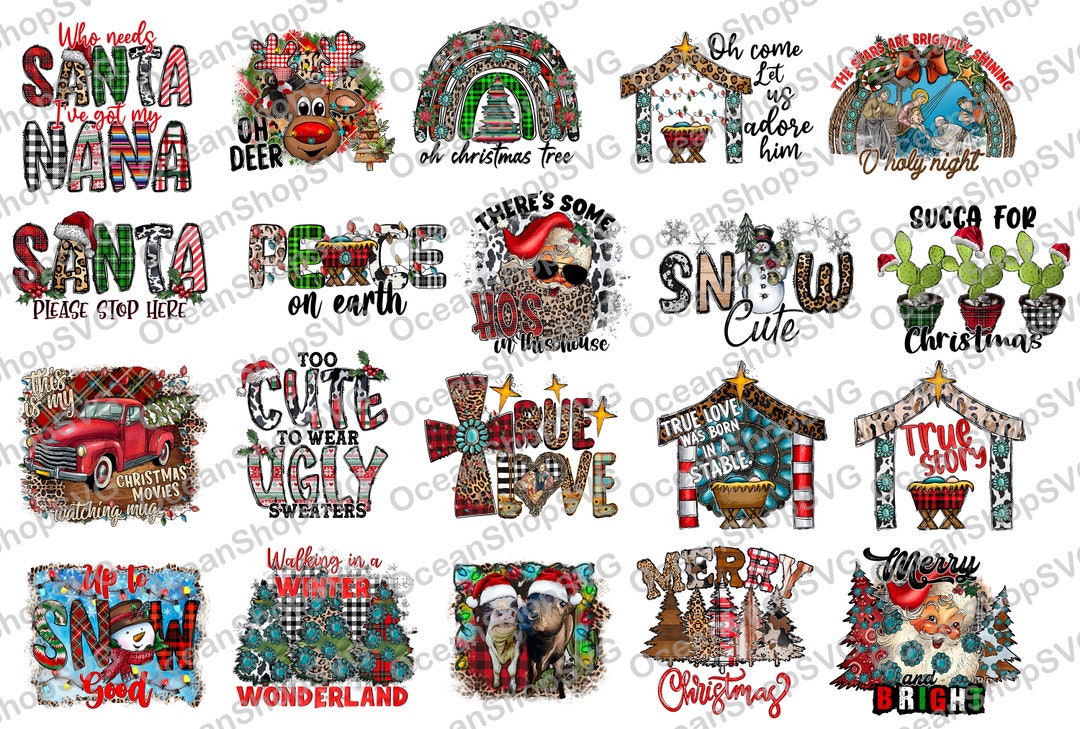 20 Christmas Sublimation Prints, Ready to Press Transfers, Sublimation ...