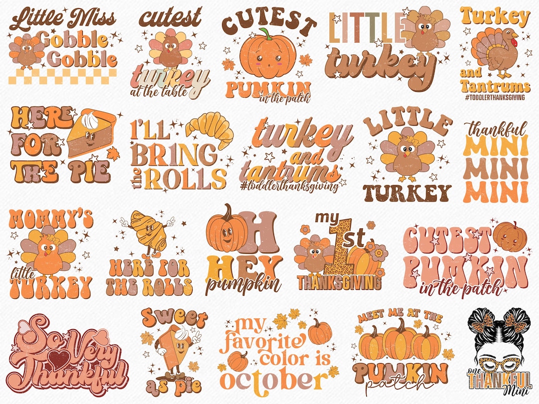 Kid Fall Sublimation Prints, Cute Retro Shirts Bundle, Ready to Press ...