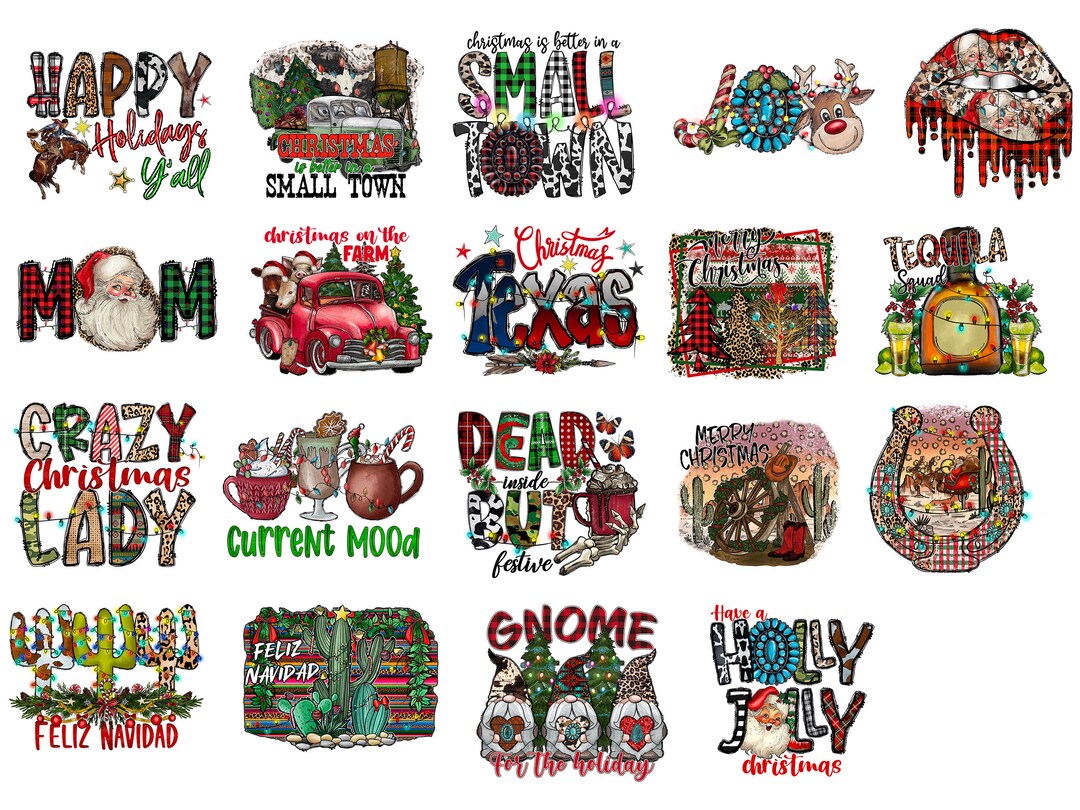 19 Christmas Sublimation Prints, Ready to Press Transfers, Sublimation ...