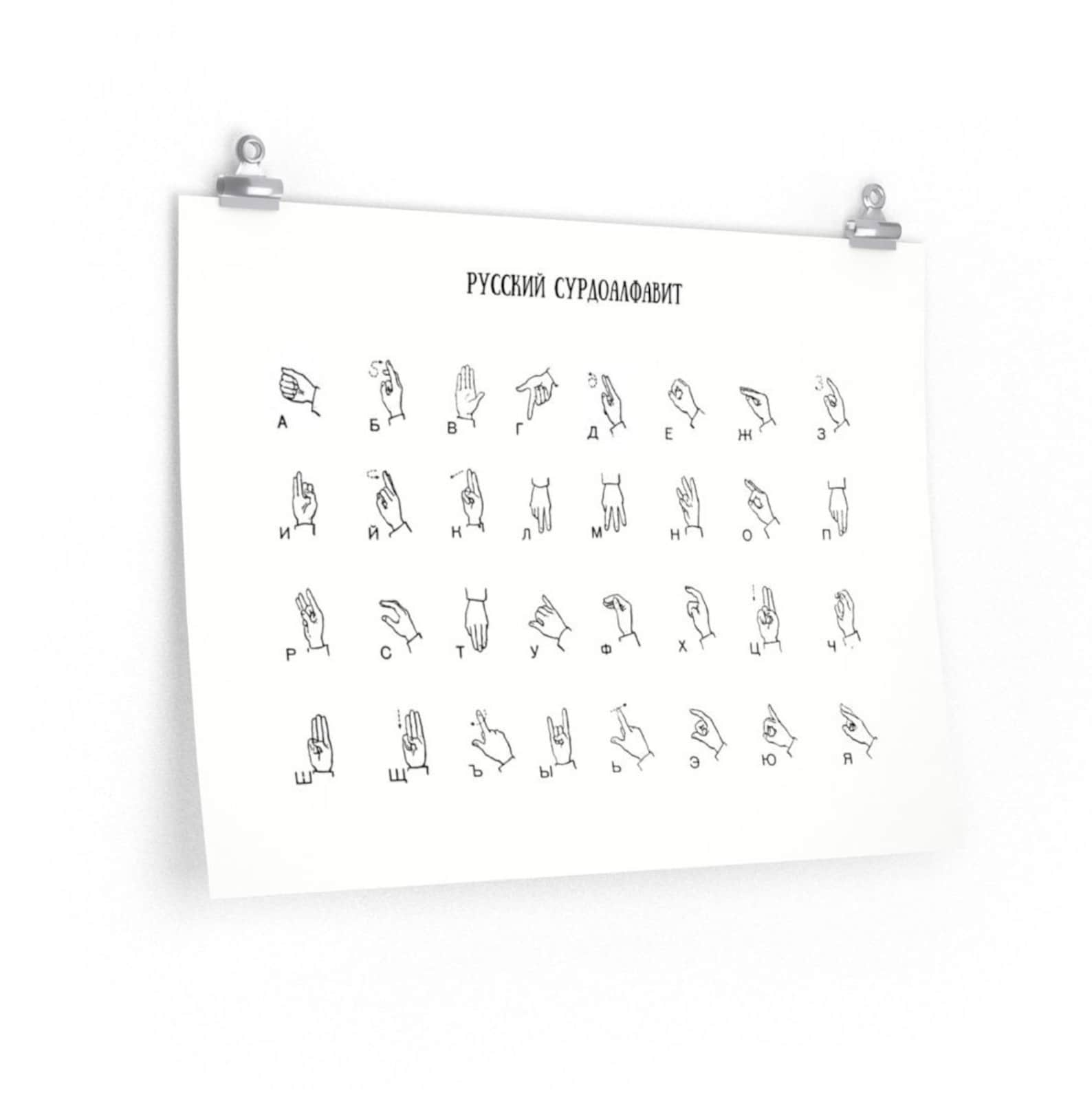 Russian Sign Language Alphabet 24x18 Inches | Русский Сурдоалфавит ...