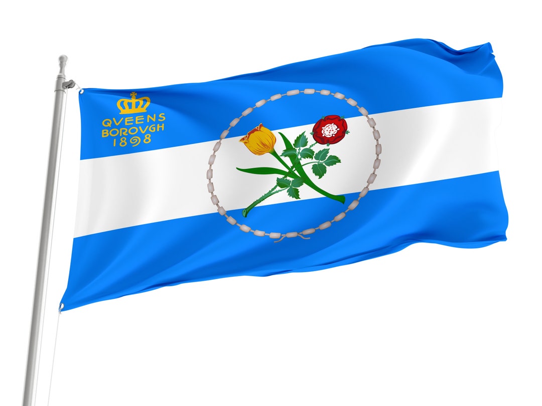 Queens, New York Flag, Unique Design Print, Double Seams, Bright ...