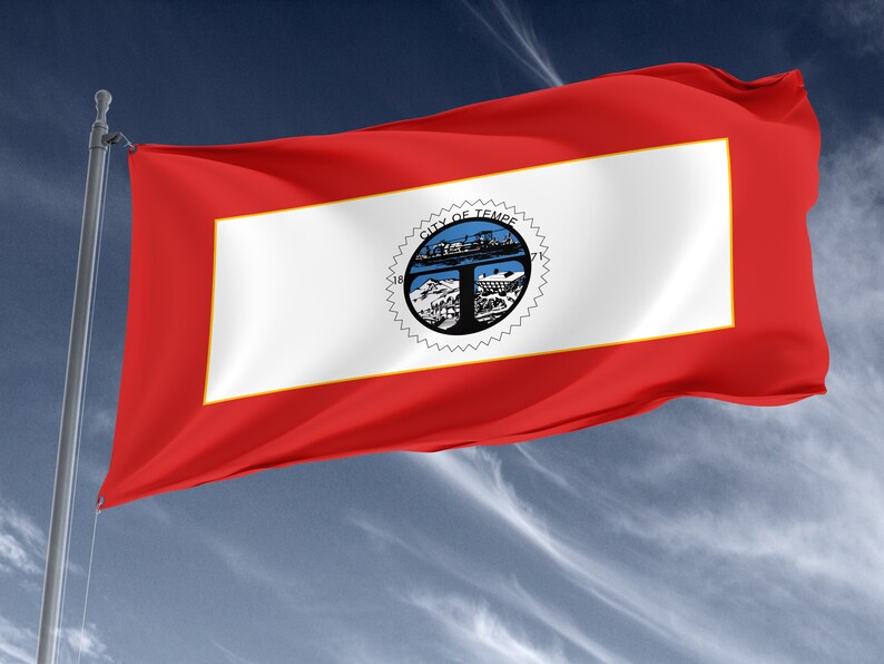 Tempe, Arizona 1971-1987 Flag, Unique Design Print, Double Seams ...