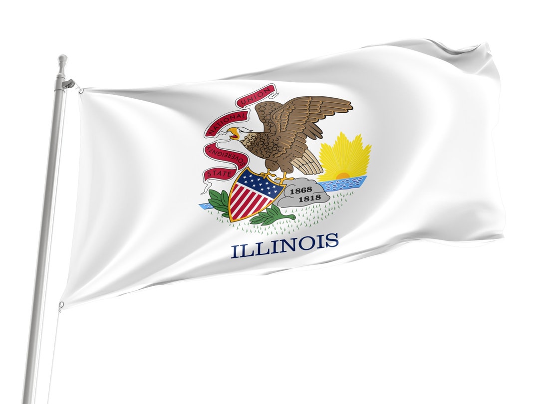 Illinois State Flag, Patriotic Flags, Unique Design Print, USA States ...
