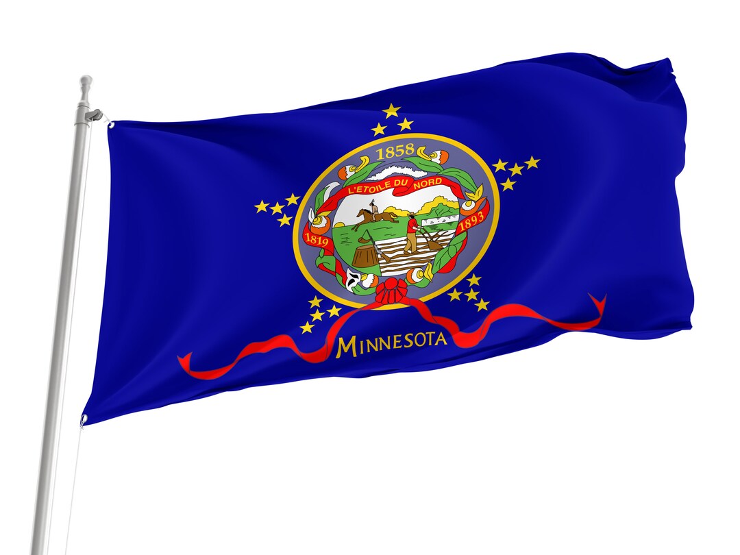 Minnesota 1893 Flag, Unique Design Print, Double Seams, Bright Colours ...