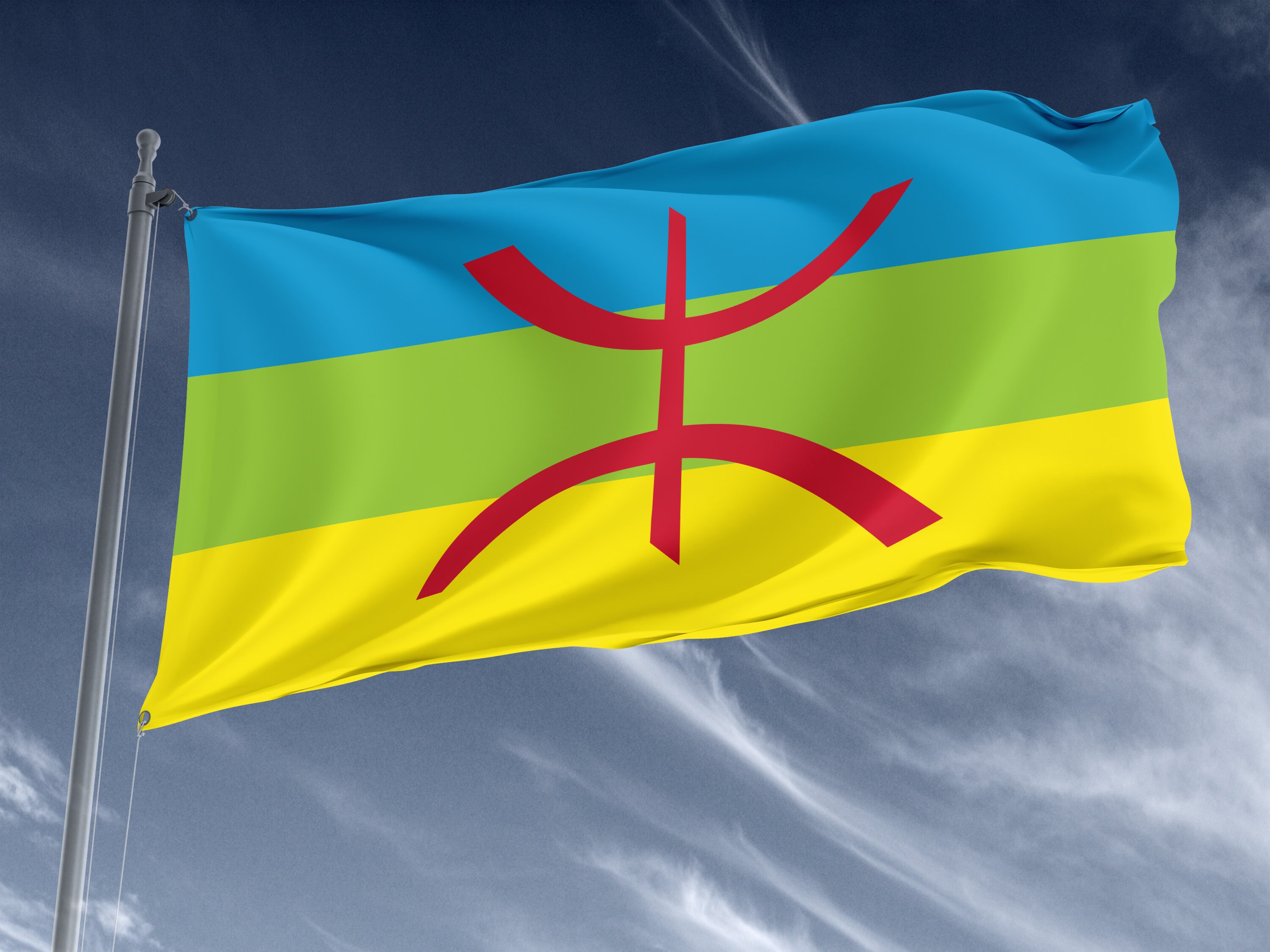 Flag of Berber With Brass Grommets, France, Unique Design Print, Double ...