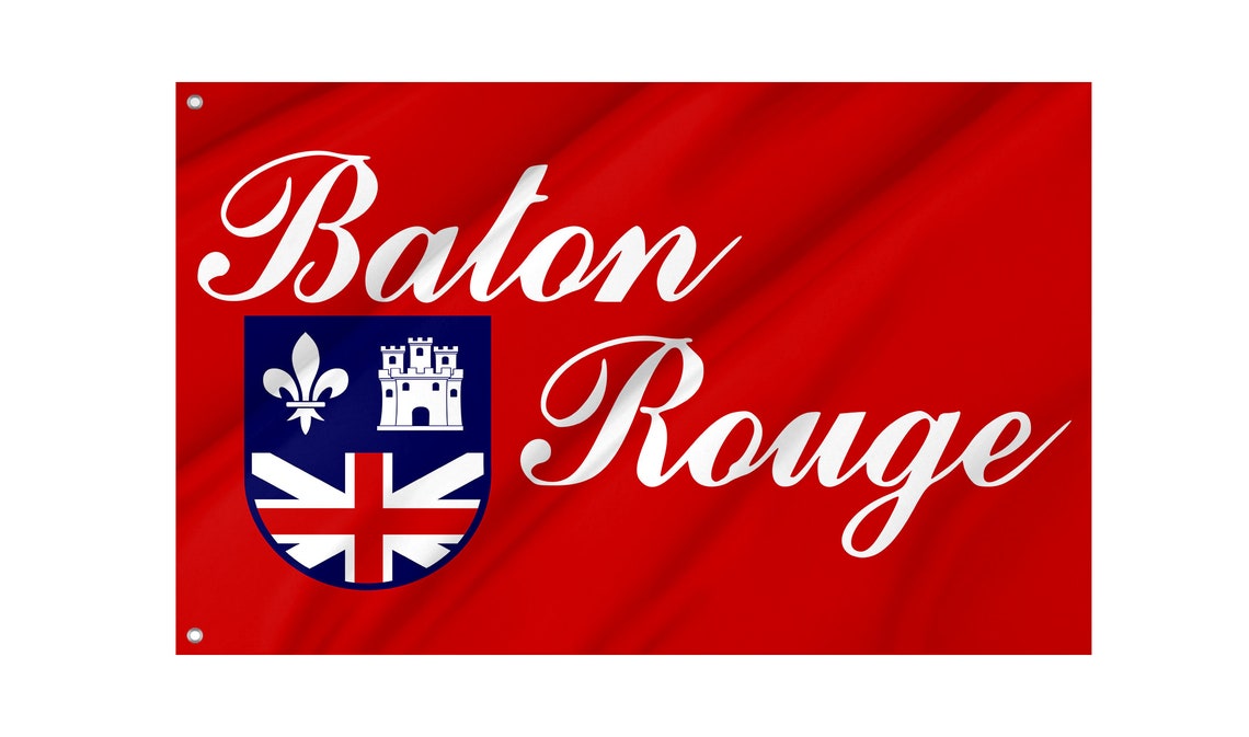 Baton Rouge, Louisiana Flag, Unique Design Print, Double Seams, Bright ...