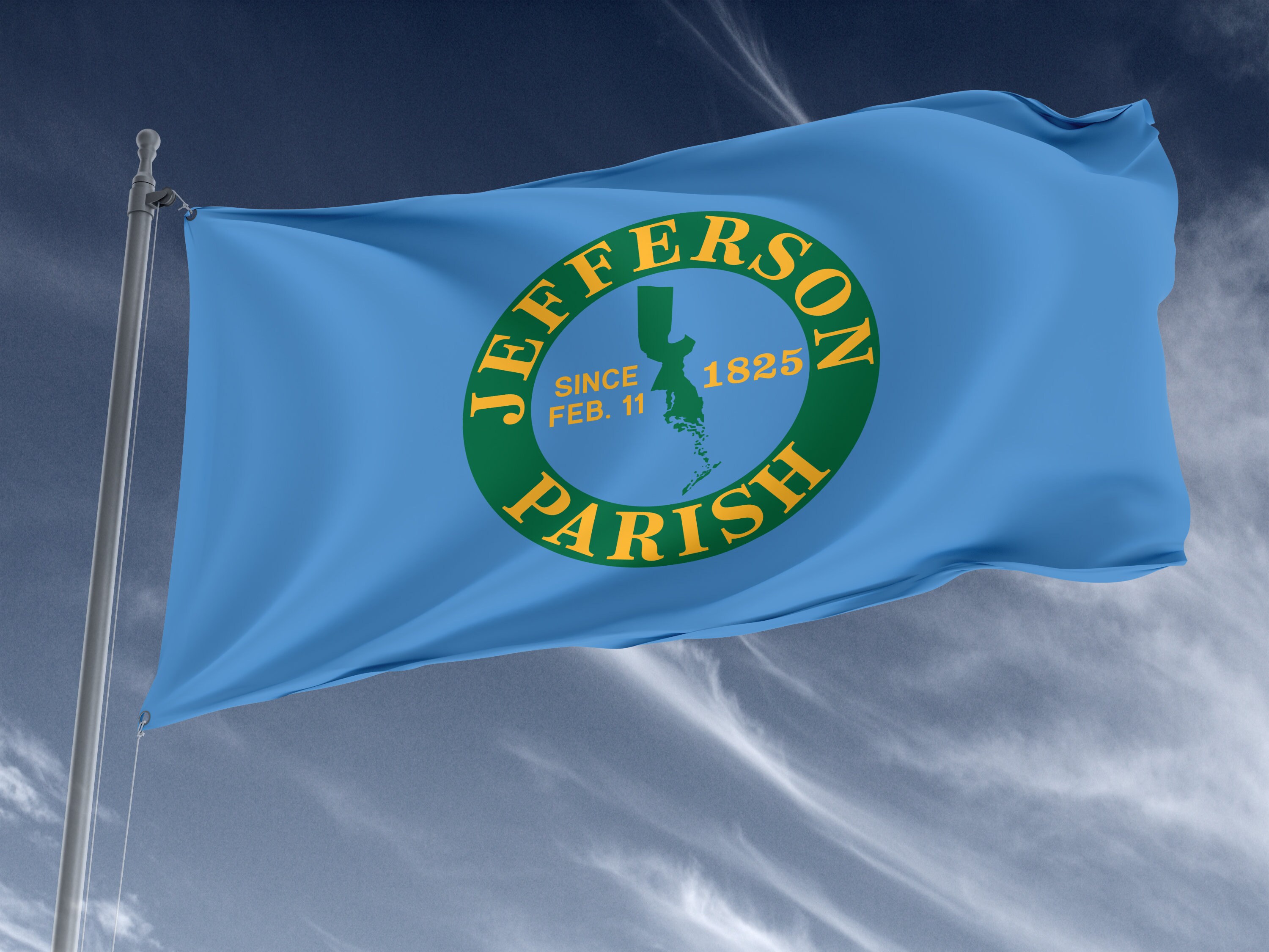 Jefferson Parish, Louisiana Flag, Unique Design Print, Double Seams ...