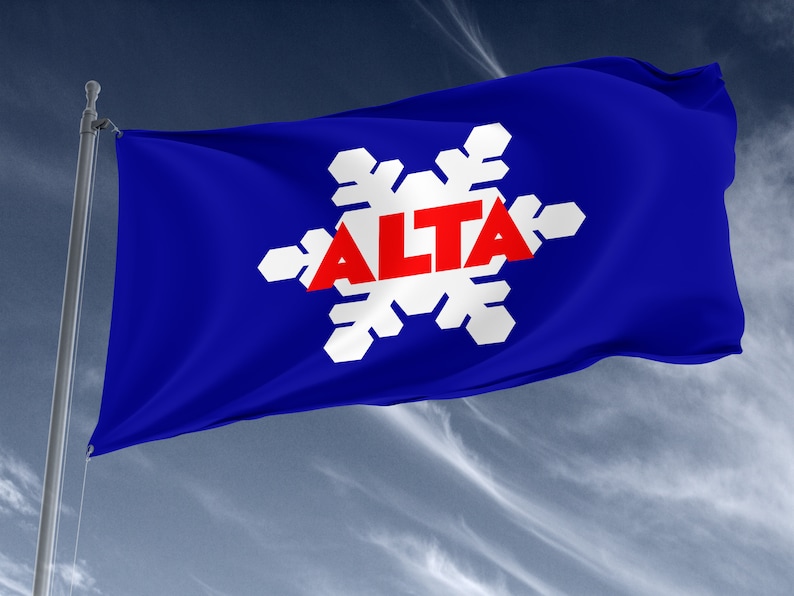 Alta, Utah Flag, Unique Design Print, Double Seams, Bright Colours ...