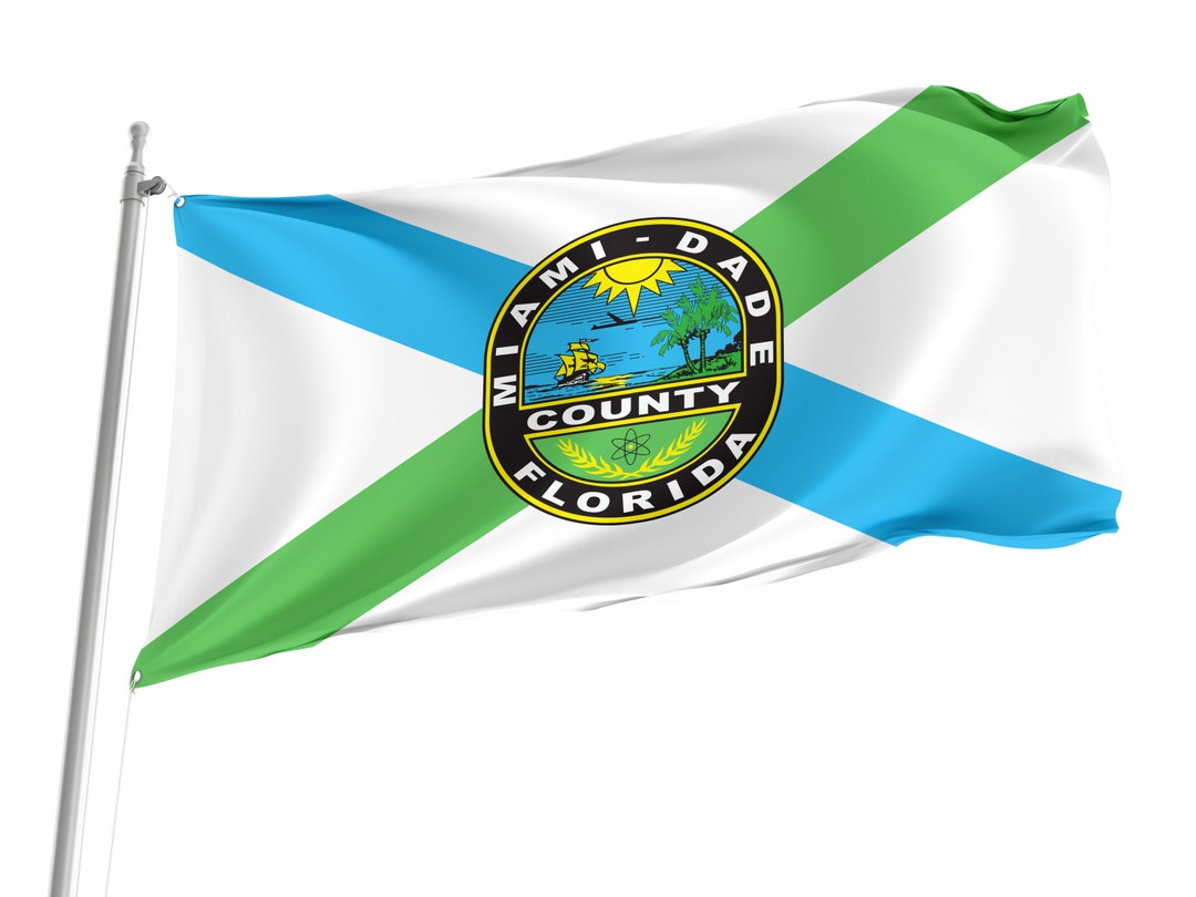 Miami-dade County, Florida Flag, Unique Design Print, Double Seams ...