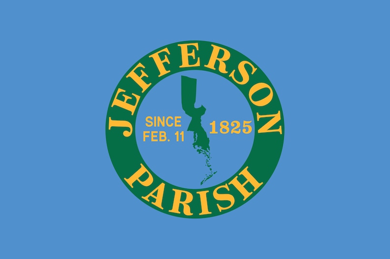 Jefferson Parish, Louisiana Flag, Unique Design Print, Double Seams ...