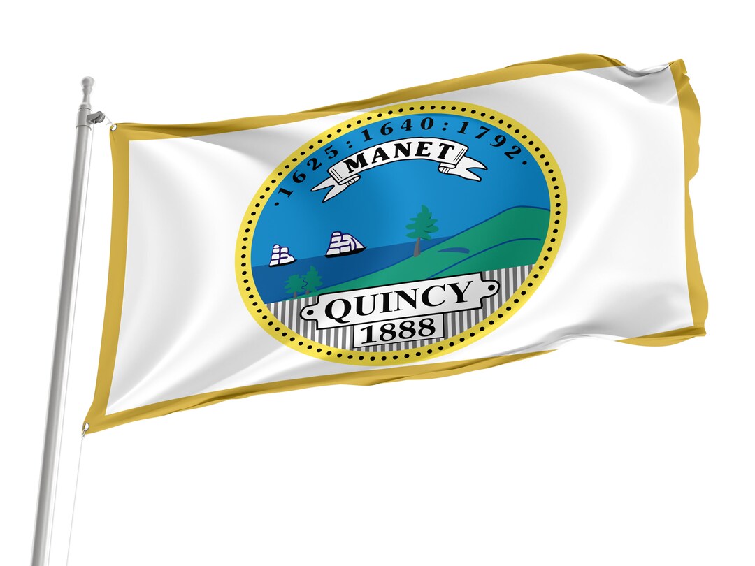 Flag of Quincy, Massachusetts With Brass Grommets, Unique Design Print ...
