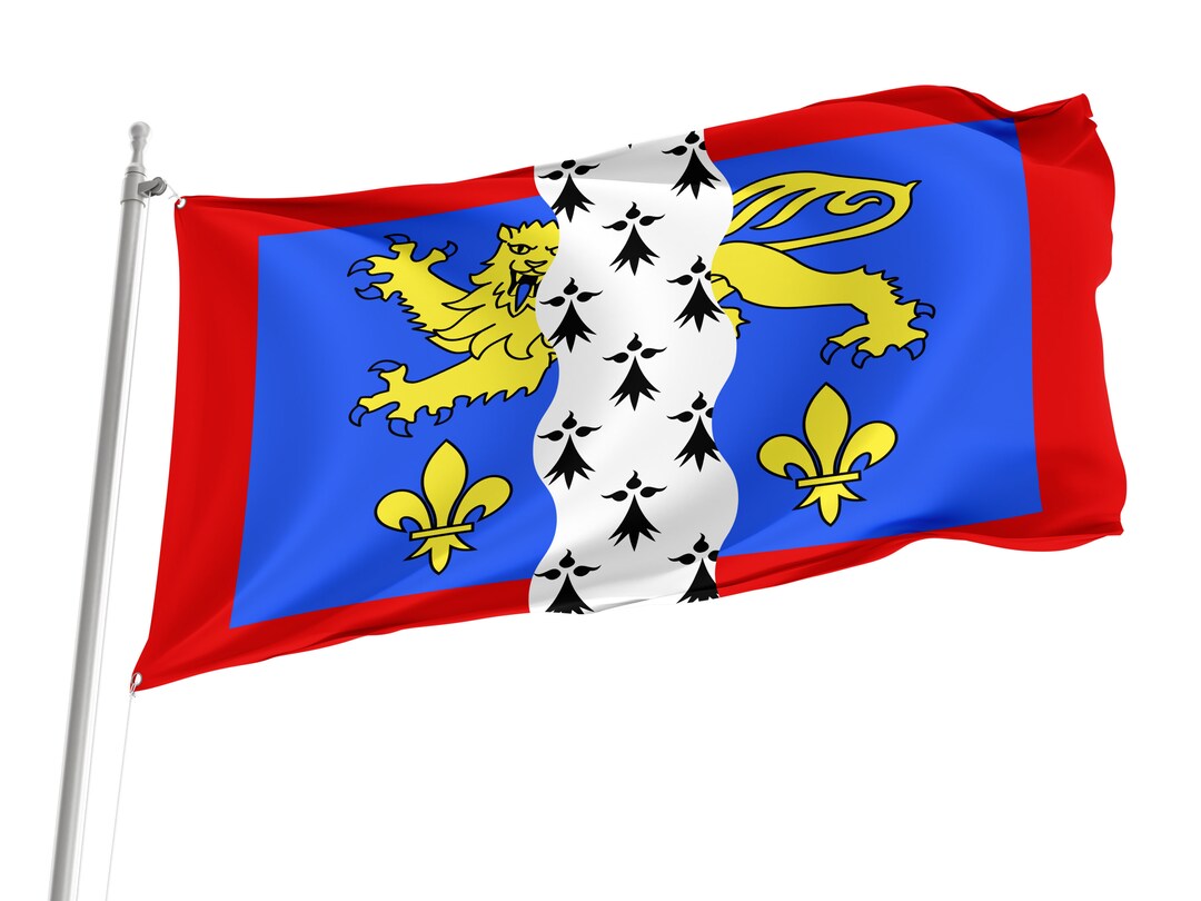 Flag of FR Département Mayenne With Brass Grommets, France, Unique ...