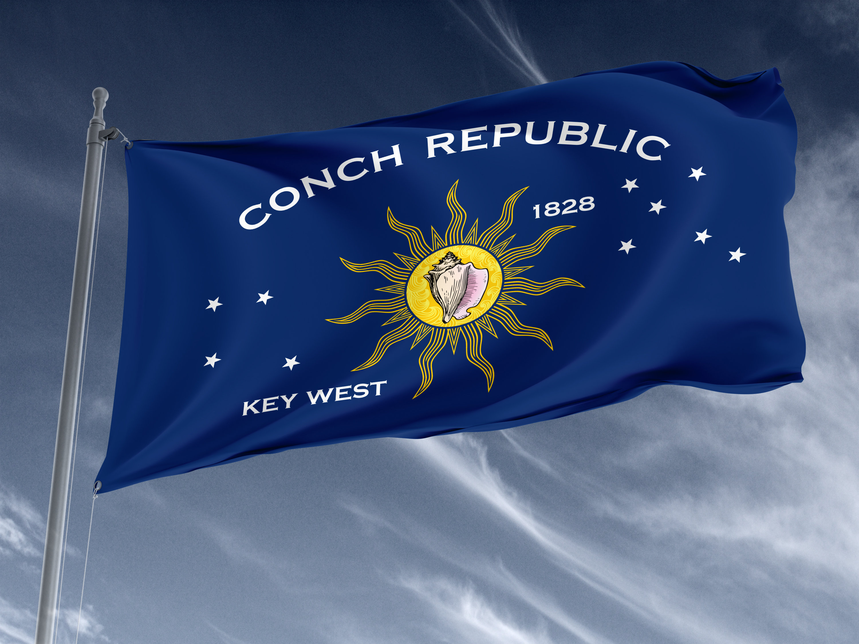 Conch Republic Flag, Key West, Florida With Brass Grommets, Unique ...