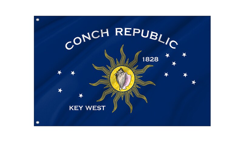 Conch Republic Flag, Key West, Florida With Brass Grommets, Unique ...