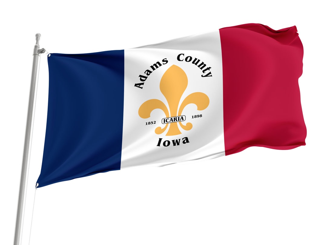 Adams County Iowa Flag: Unique Design, Bright Colors (3x5 Ft) - Etsy