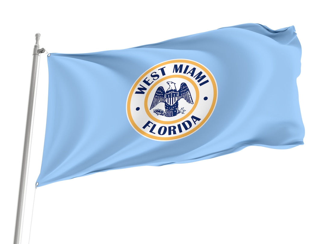 West Miami, Florida Flag, Unique Design Print, Double Seams, Bright ...