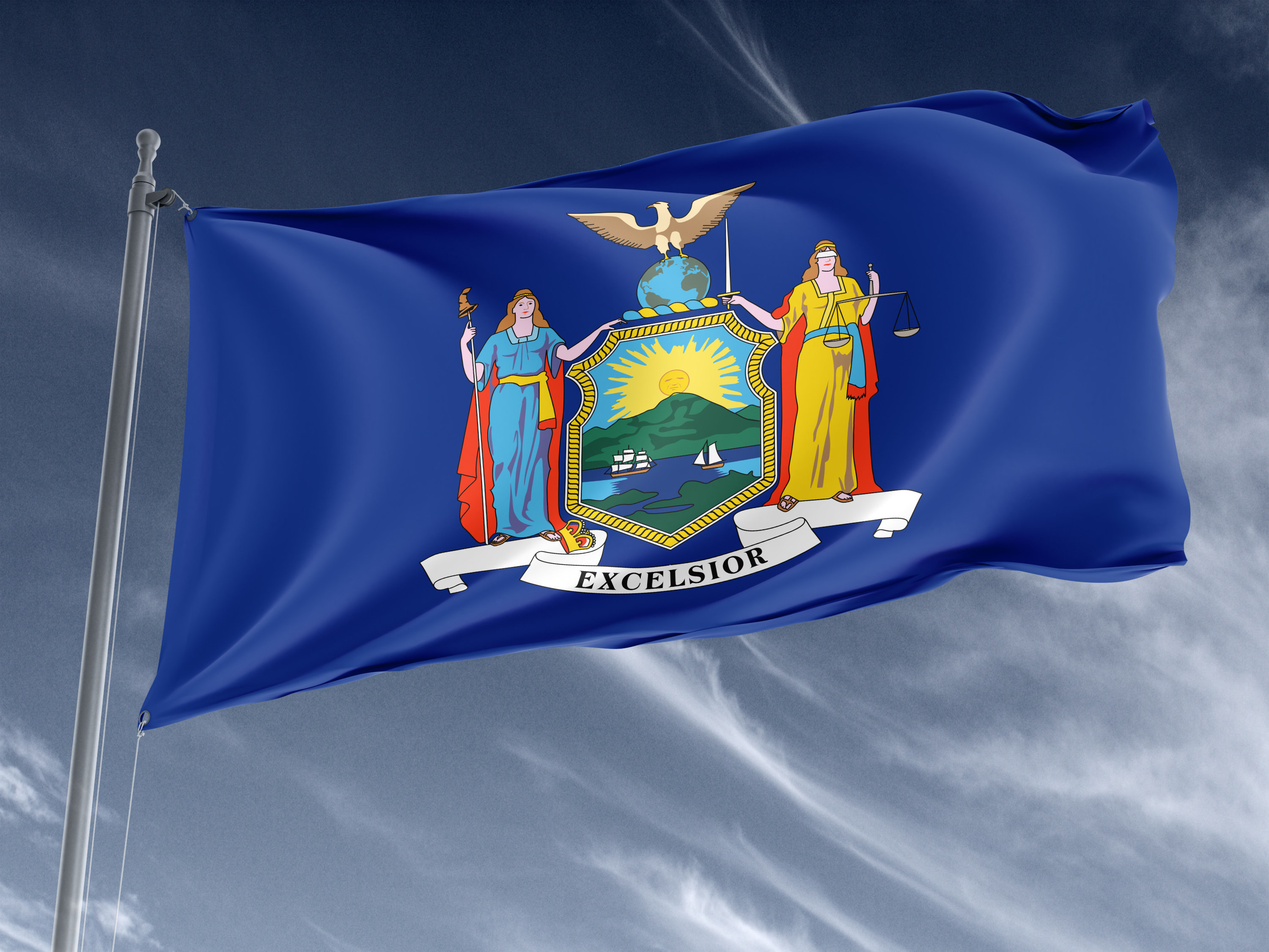 New York State Flag, Patriotic Flags, Unique Design Print, USA States ...