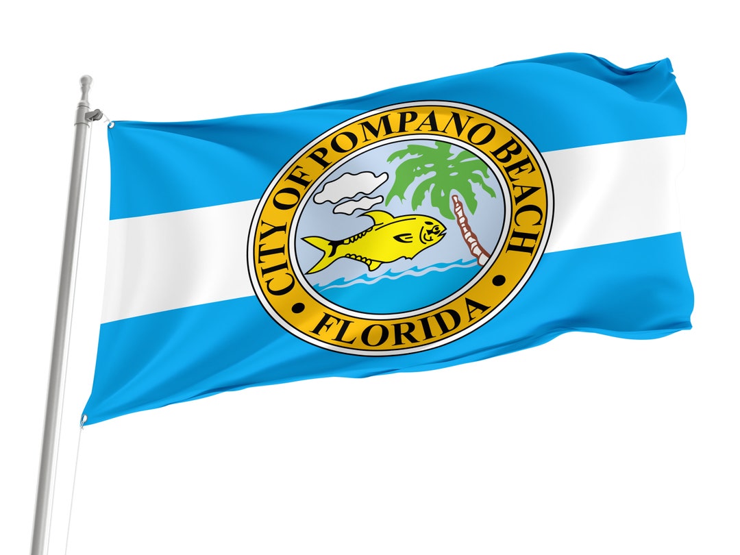 Pompano Beach Florida Flag: Unique Design, 3x5 Ft, Weather Resistant - Etsy